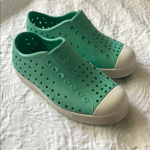 Native | Shoes | Native White And Blue Water Shoes Slipon | Poshmark